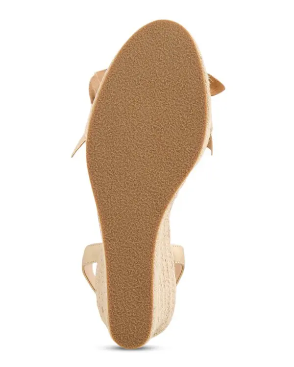 Jack Rogers Rozette Ruffle Wedge Sandals - Gold