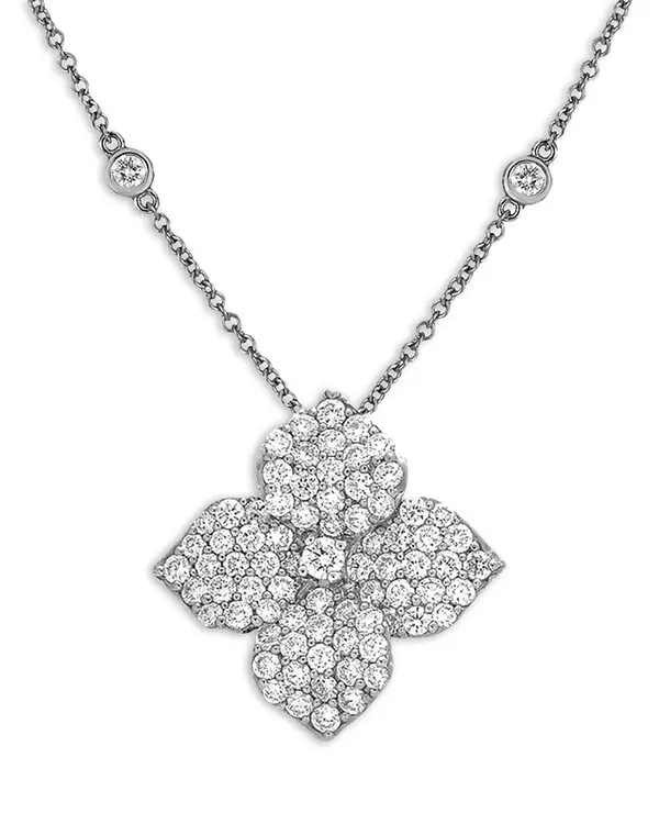 Piranesi 18k Fiore Diamond Necklace - White Gold