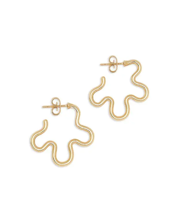 Bea Bongiasca Flower Funk Mismatch Huggie Hoop Earrings - Gold