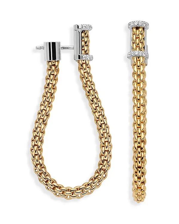 FOPE 18k Yellow Diamond Pave Earrings - Gold