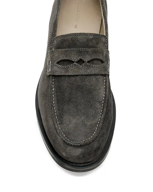 Allsaints Harmon Suede Loafers - Charcoal | Editorialist display picture 1