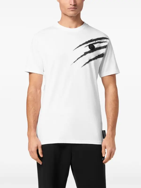PLEIN SPORT Scratch-print T-shirt - White