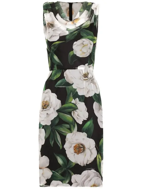 Dolce & Gabbana Floral-print Mini Dress - Black