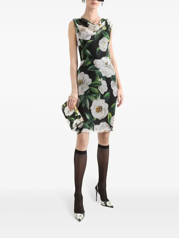 Dolce & Gabbana Floral-print Mini Dress - Black