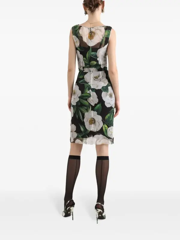 Dolce & Gabbana Floral-print Mini Dress - Black