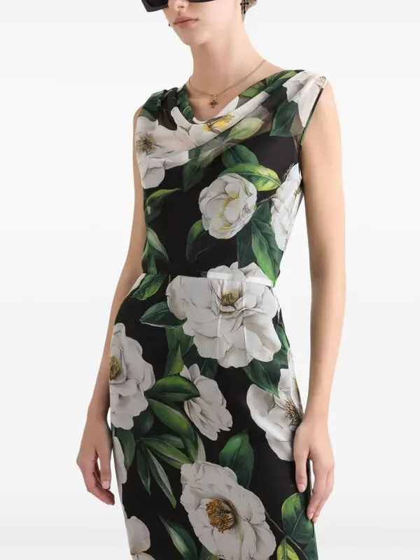 Dolce & Gabbana Floral-print Mini Dress - Black