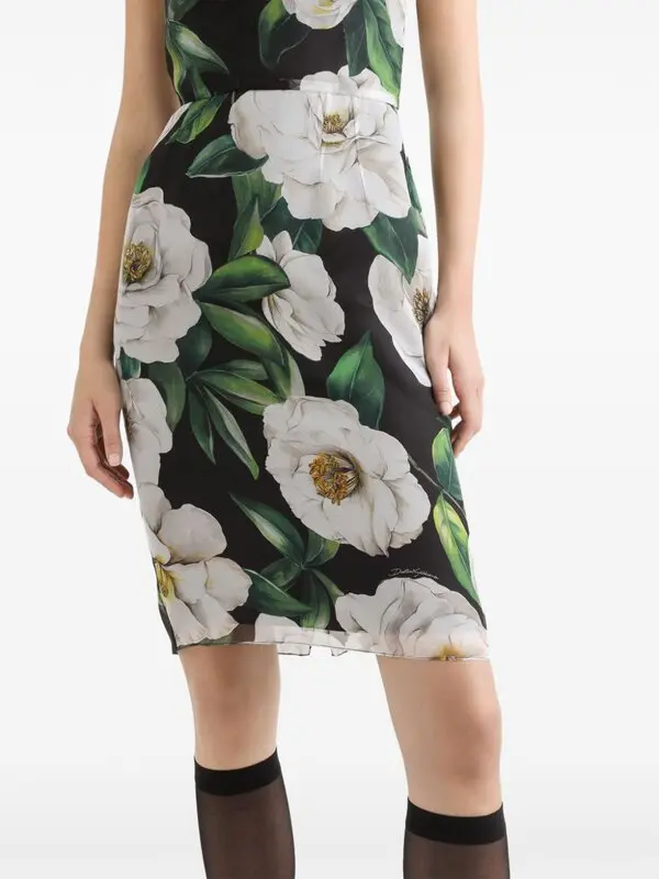 Dolce & Gabbana Floral-print Mini Dress - Black