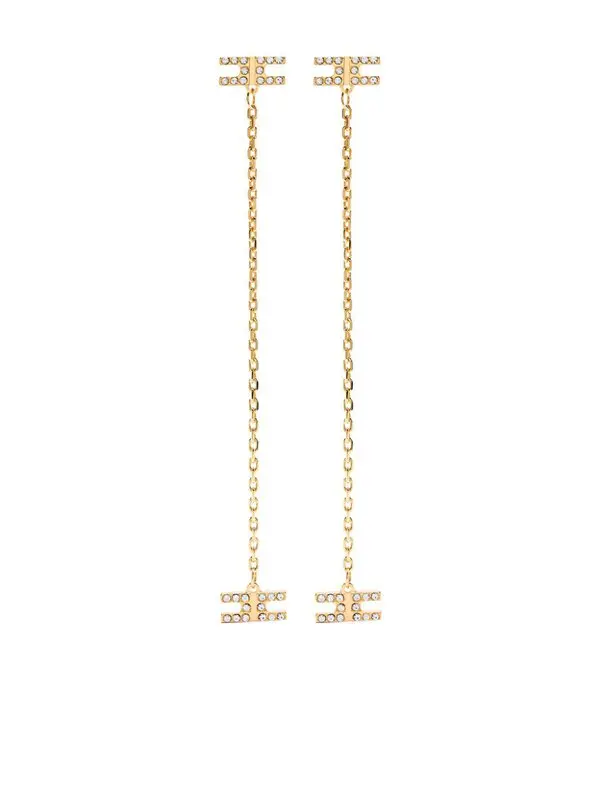Elisabetta Franchi Crystal-embellished Dangle Earrings - Gold