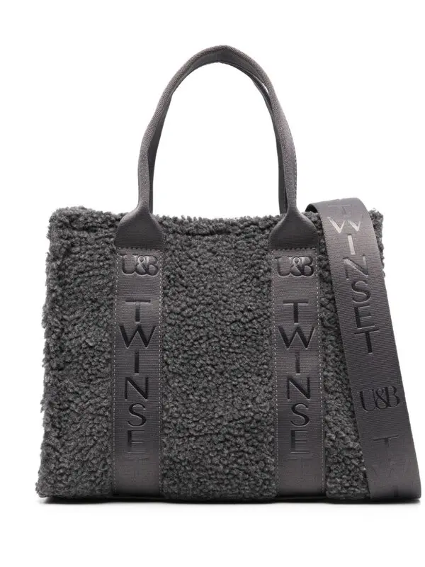 TWINSET Faux-fur Tote Bag - Grey