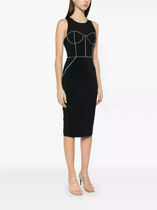 Elisabetta Franchi Contrasting-piping Midi Dress
