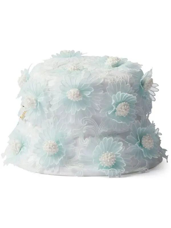 Prada Guipure-lace Bucket Hat - White