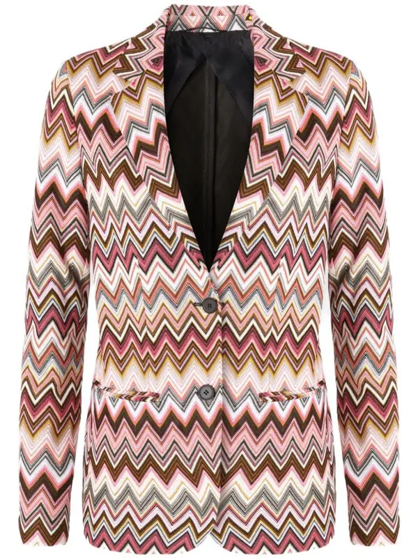 Missoni Zigzag Woven Blazer - Pink