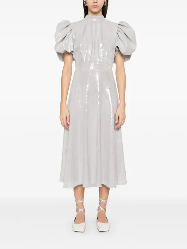 ROTATE BY BIRGER CHRISTENSEN Sequined Midi Dress - Grey