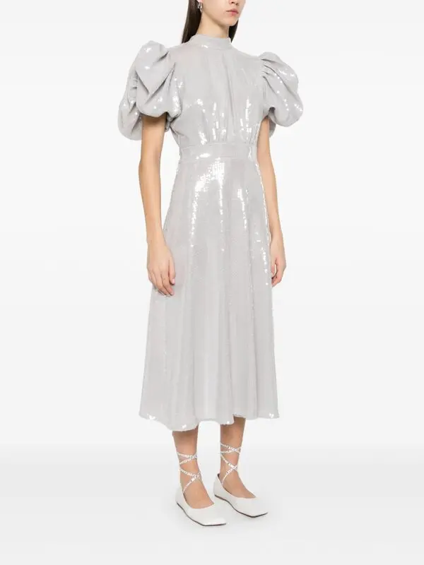 ROTATE BY BIRGER CHRISTENSEN Sequined Midi Dress - Grey
