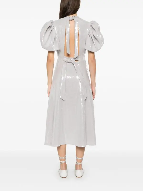 ROTATE BY BIRGER CHRISTENSEN Sequined Midi Dress - Grey