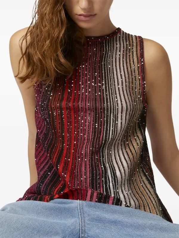 Missoni Sequin-embellished Striped Vest