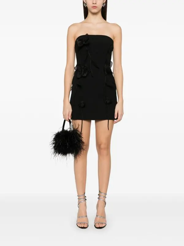 ROTATE BY BIRGER CHRISTENSEN Rose-appliqué Tube Mini Dress