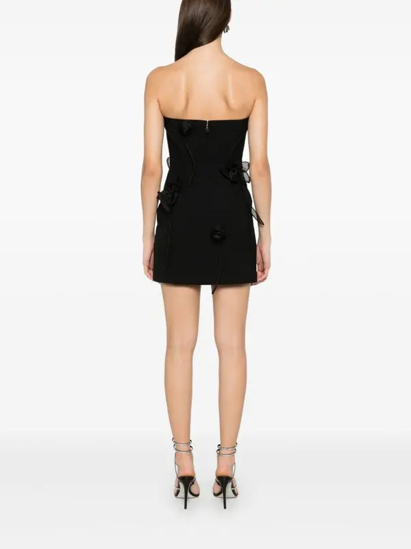 ROTATE BY BIRGER CHRISTENSEN Rose-appliqué Tube Mini Dress