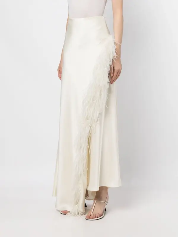 Lapointe Feather Asymmetrical Skirt