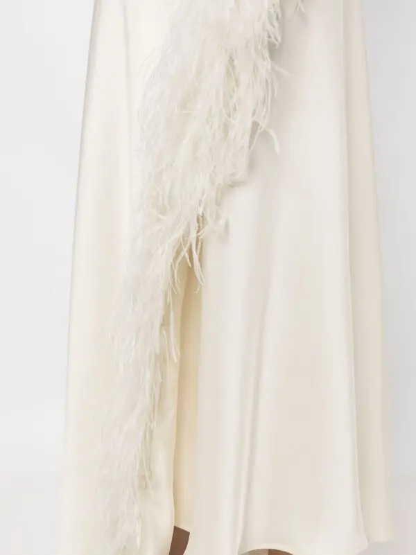 Lapointe Feather Asymmetrical Skirt