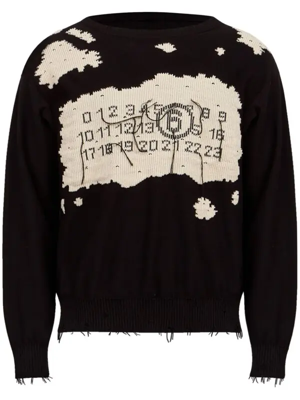 MAISON MARGIELA Numbers-motif Jumper - Black