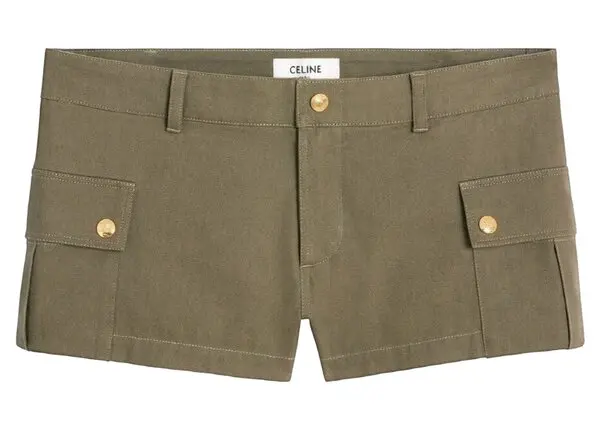Celine Cargo Cotton Mini Shorts