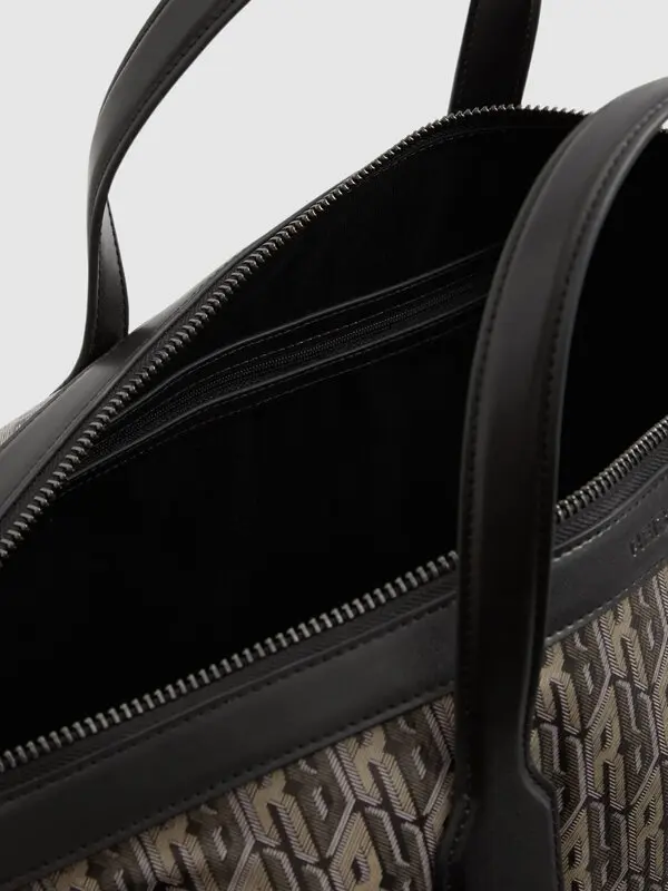 REISS Franco Monogram-print Coated-canvas Holdall