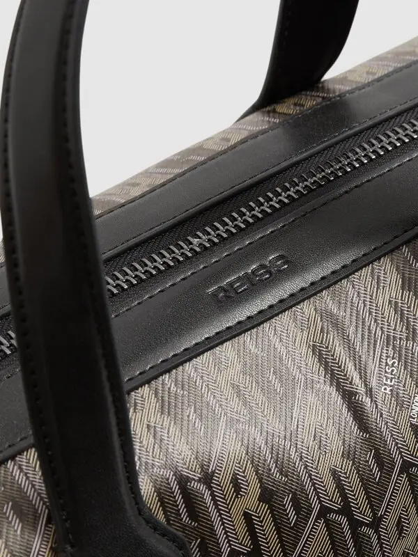 REISS Franco Monogram-print Coated-canvas Holdall