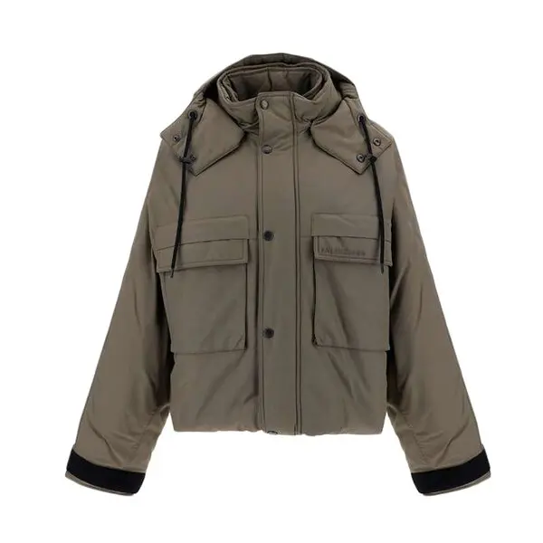 Balenciaga Flap Pocket Logo Nylon Parka Jacket