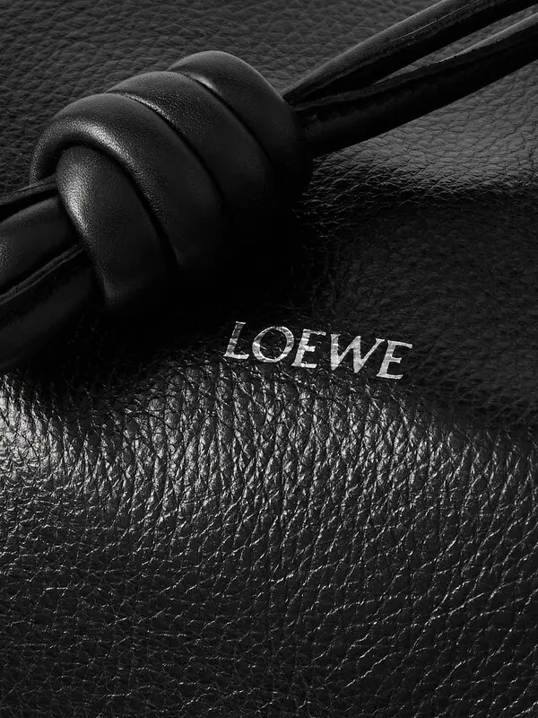 Loewe Flamenco Large Textured-leather Shoulder Bag - Black