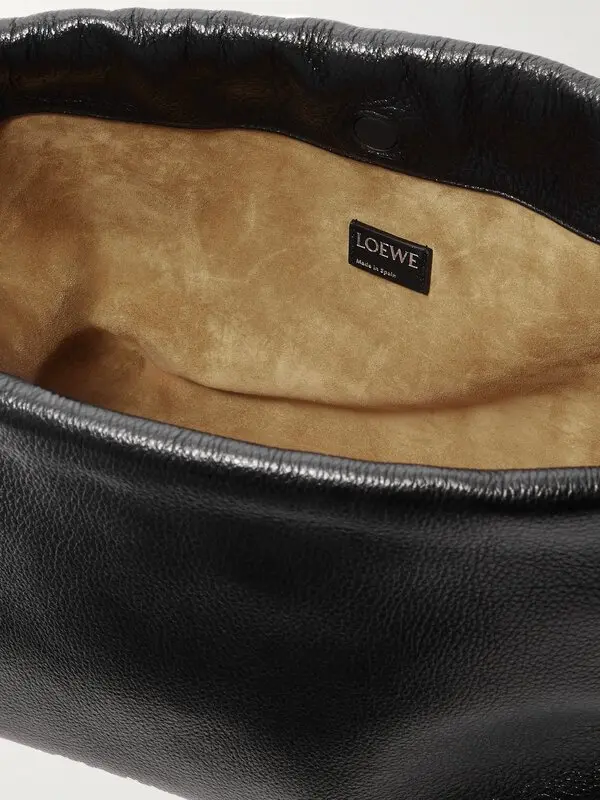 Loewe Flamenco Large Textured-leather Shoulder Bag - Black