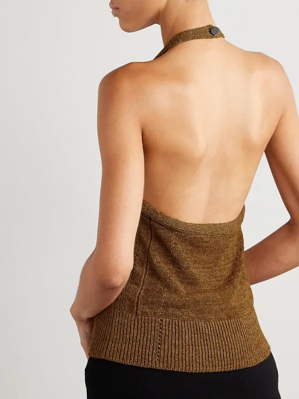Proenza Schouler Leona Knitted Halterneck Top - Brown