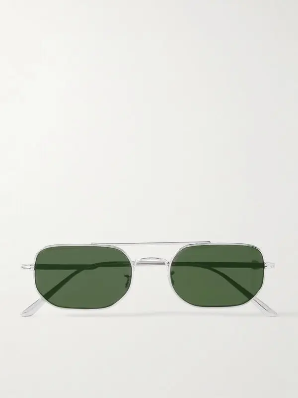 Oliver Spencer Khaite 1989c Aviator-style Sunglasses - Silver