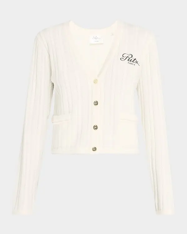 FRAME X Ritz Paris Cable Cardigan - Cream