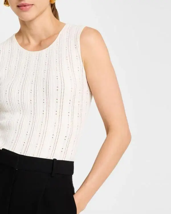 Adam Lippes Pointelle Jacquard Tank Top - Ivory