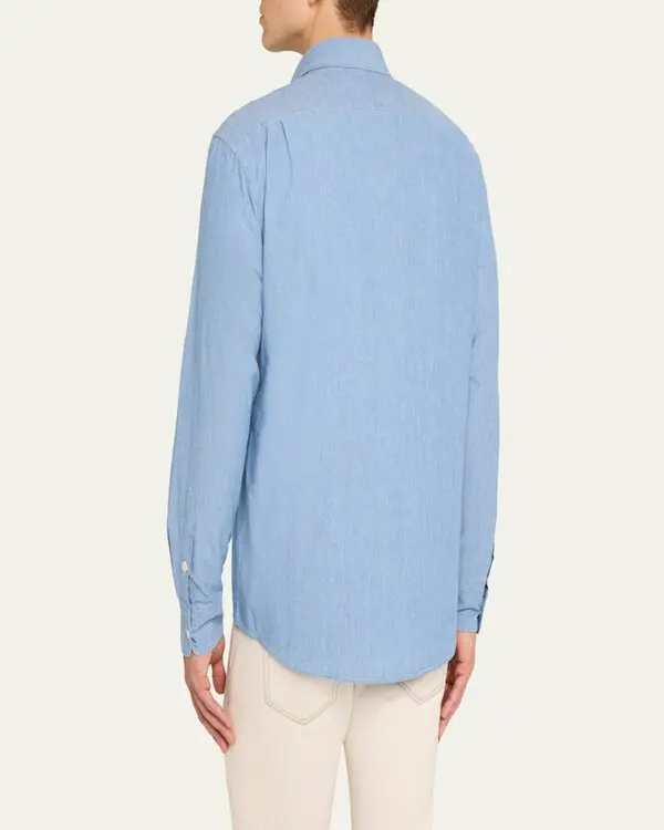 Ralph Lauren Purple Label Washed Chambray Shirt - Medium Berry