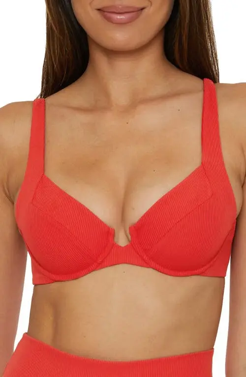 BECCA® By Rebecca Virtue Modern Edge Underwire Bikini Top - Fire