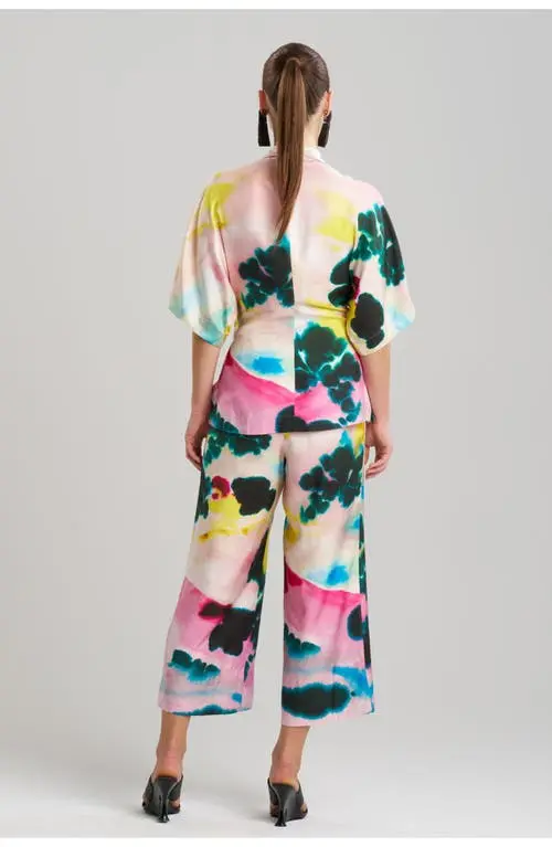 Natori Akiko Printed Wrap Top