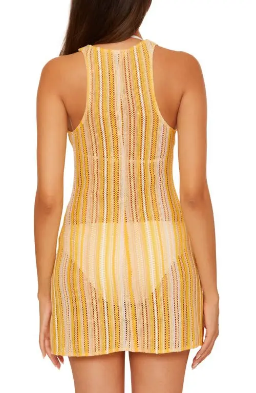 BECCA By Rebecca Virtue Cabo Stripe Sheer Cover-up Minidress