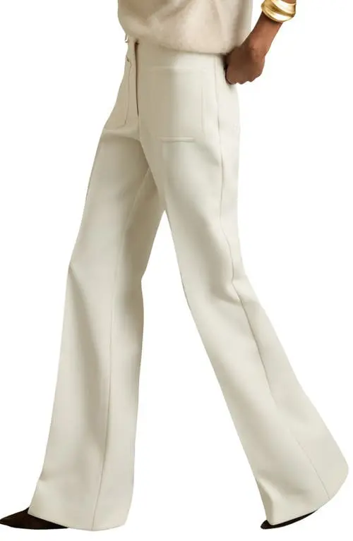 REISS Priya Flare Pants - Cream