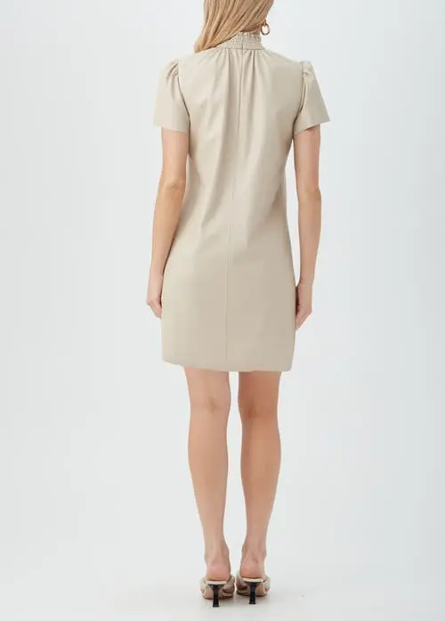 Trina Turk Vida Faux Leather Dress - Chai
