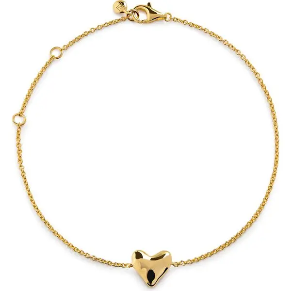 Monica Vinader Heart Charm Chain Bracelet - 18ct Gold Vermeil