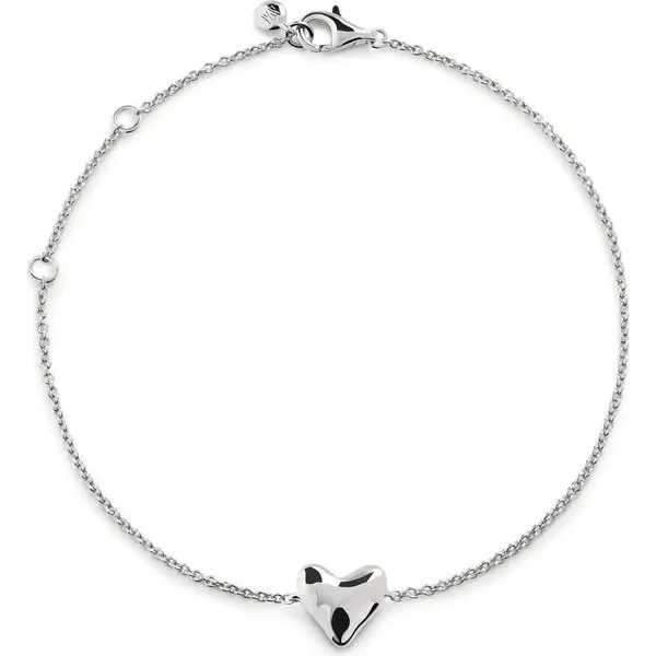Monica Vinader Heart Charm Chain Bracelet - Sterling Silver