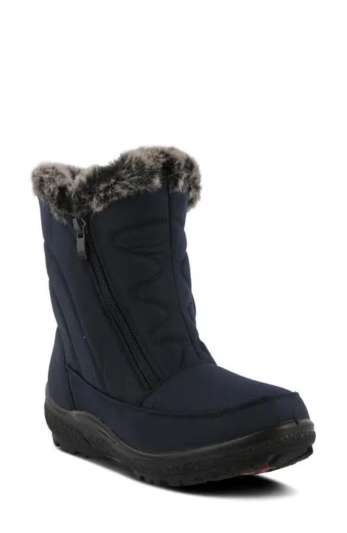 SPRING STEP SHOES Persenia Waterproof Winter Boots - Navy Faux Fur