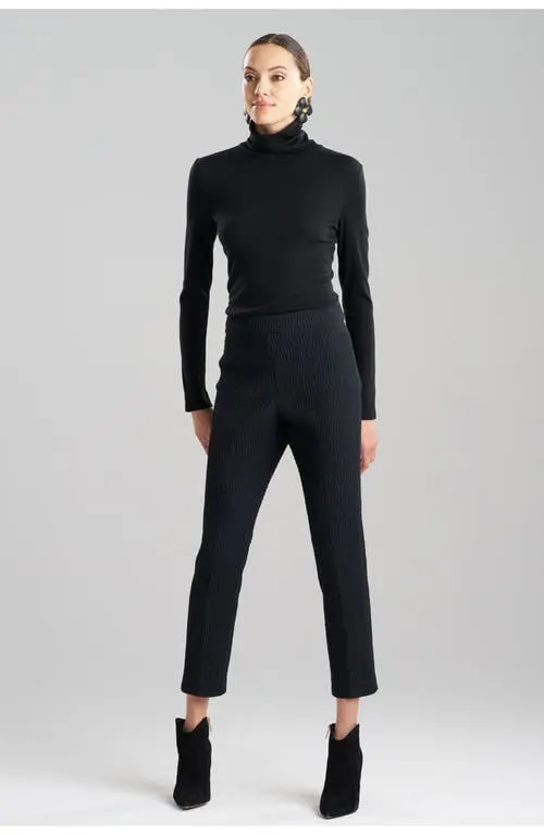 Natori Textured Cotton Jacquard Tapered Pant - Black
