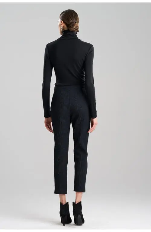 Natori Textured Cotton Jacquard Tapered Pant - Black