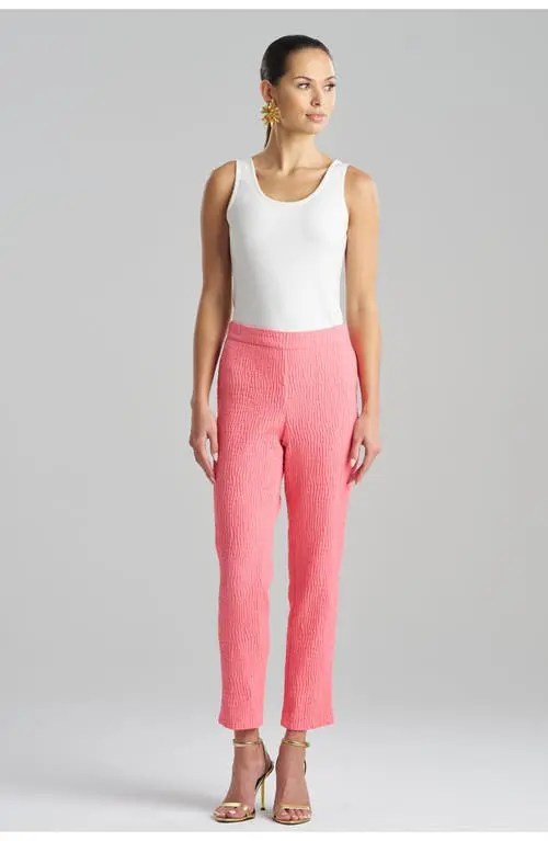 Natori Textured Cotton Jacquard Tapered Pant - Flamingo