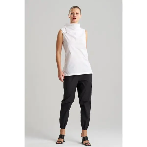 Natori Cotton Poplin Funnel Top - White