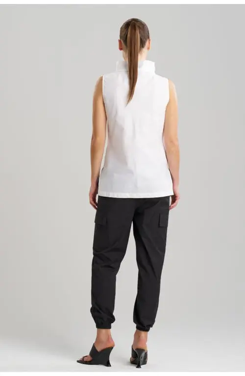 Natori Cotton Poplin Funnel Top - White