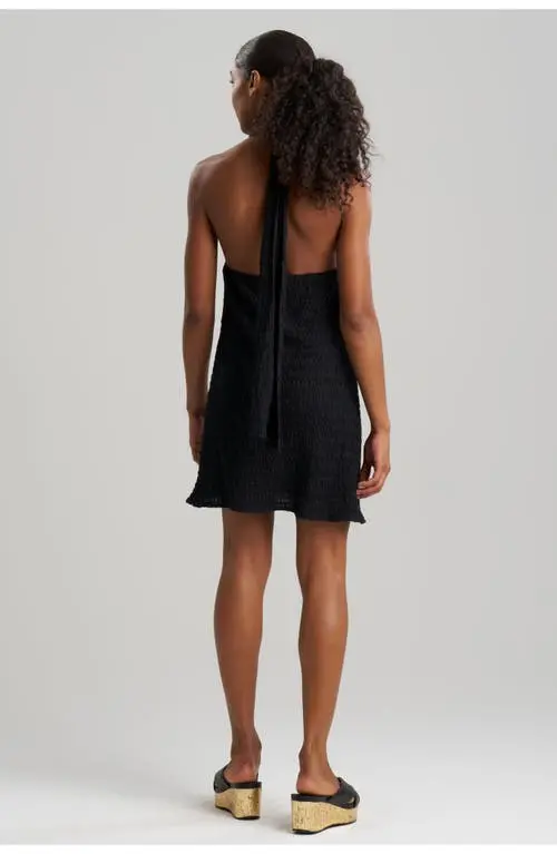 Natori Waves Mini Cover-up Halter Dress - Black